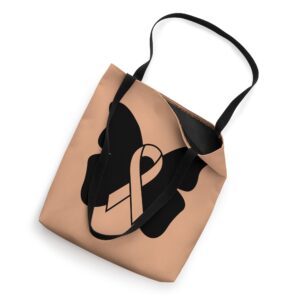 Uterine Cancer Awareness Peach Ribbon Butterfly Support Tote Bag