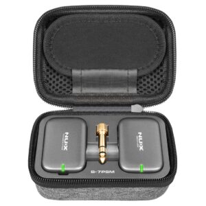 nux b-7psm 5.8 ghz wireless in-ear monitor system, stereo iem,charging case included, stereo audio transmitting, designed for live shows and band rehearsals,not suitable for personal silent practice