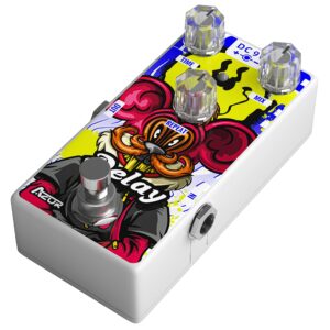 AZOR Digital Delay Guitar Effect Pedal Mouse Vintage Unique Tones Delay Pedal for Electric Guitar AP508