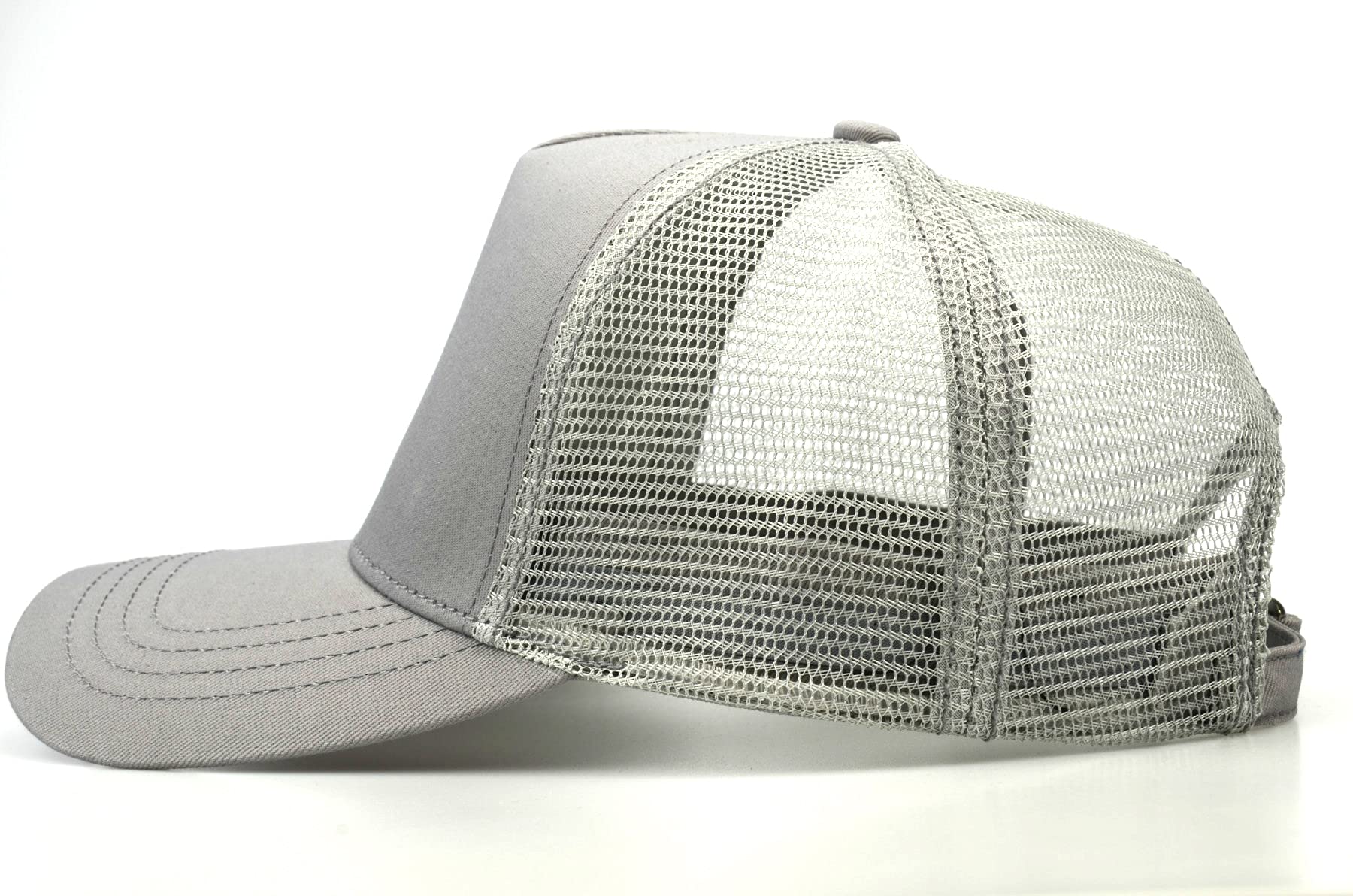 MUNULA Oversize XXL Mesh Trucker Hat Big Head Hats for Men High Crown Baseball Cap Breathable Dad Hat Adjustable 23.6"-25.6" (Gray)