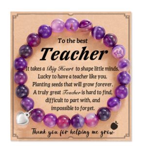 HGDEER Teacher Valentine Gift, Teacher Gifts for Women, Teacher Valentine Gifts, Birthday Appreciation Retirement End of Year Gift for Teacher-Purple