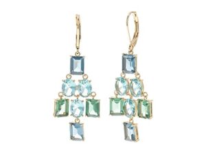 lauren ralph lauren stone chandelier earrings gold/blue/green one size