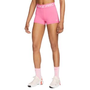 nike women's pro 3" training short (pinksicle, medium)