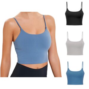 winiwey women longline sports bra fitness workout running shirts yoga tank top (l)