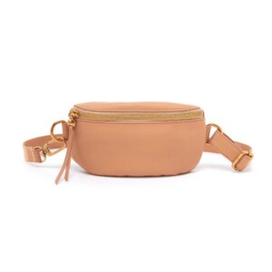 hobo fern belt bag for women, convertible crossbody and shoulder bag, sandstorm beige