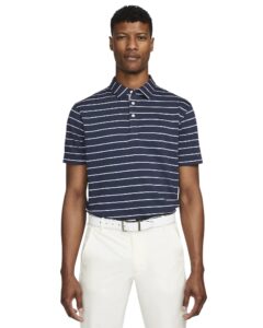 nike dri-fit player men's striped golf polo (as1, alpha, l, regular, regular, obsidian/brushed silver)