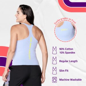 ZUMBA Women's Future 2.0 Racerback Tank Top, Sleeveless Exercise Tank, Large, Orchid