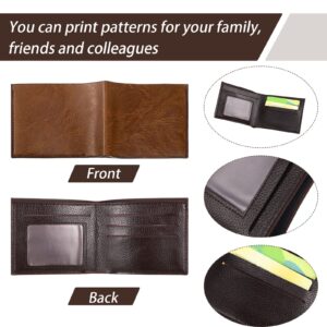 Sotiff 12 Pcs Leather Wallets Men Bulk Christmas Gift Blank PU Wallets for Father Laser Engraving DIY Present(Brown)