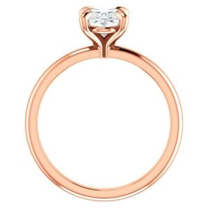 10K/14K/18K Solid Rose Gold Handmade Engagement Ring 2.5 CT Oval Cut Moissanite Diamond Solitaire Wedding/Bridal Ring Set for Womens/Her Proposes Ring