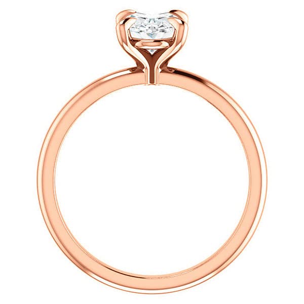 10K/14K/18K Solid Rose Gold Handmade Engagement Ring 2.5 CT Oval Cut Moissanite Diamond Solitaire Wedding/Bridal Ring Set for Womens/Her Proposes Ring