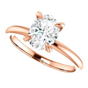 10K/14K/18K Solid Rose Gold Handmade Engagement Ring 2.5 CT Oval Cut Moissanite Diamond Solitaire Wedding/Bridal Ring Set for Womens/Her Proposes Ring