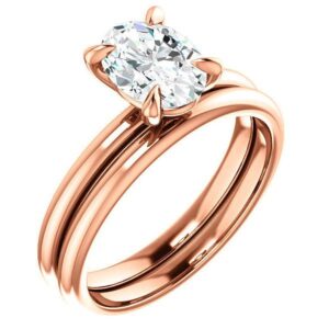 10k/14k/18k solid rose gold handmade engagement ring 2.5 ct oval cut moissanite diamond solitaire wedding/bridal ring set for womens/her proposes ring