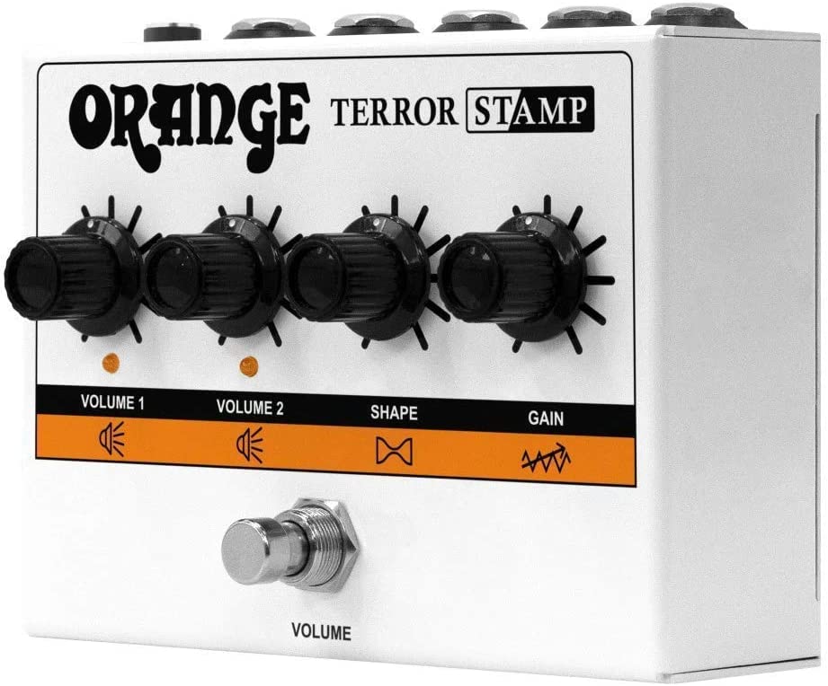 Orange Amps Terror Stamp 20W Hybrid Valve Solid State Guitar Amp Bundle w/Pig Hog Woven Instrument Cable, 2 x Pedal Patch Cables, Power Supply and Liquid Audio Polishing Cloth (6 Items)