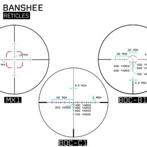 Monstrum Banshee 1-6x24 LPVO Rifle Scope with Offset Scope Mount | Black | MX1 Reticle