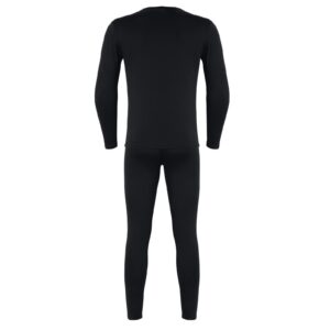 Mens Long Johns Thermal Set Winter Warm Heavyweight Long Johns Base Layer Fleece Lined Base Layer Set(Black,3X-Large)