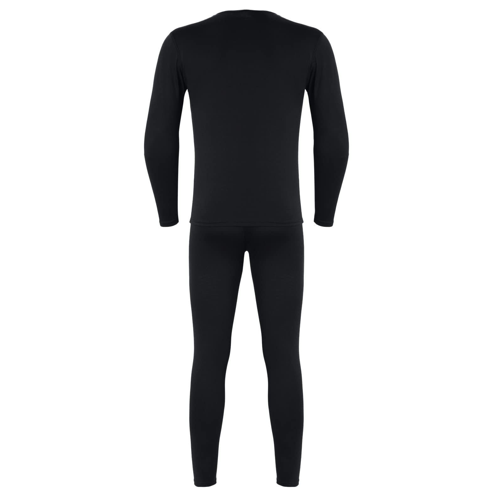 Mens Long Johns Thermal Set Winter Warm Heavyweight Long Johns Base Layer Fleece Lined Base Layer Set(Black,3X-Large)