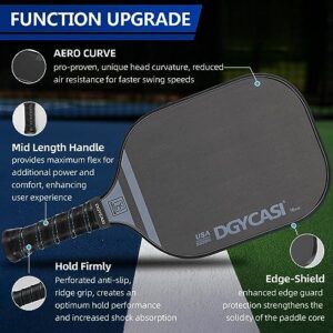 YC DGYCASI 16mm Pickleball Paddles Professional, 2024 USAPA Approved T700 Carbon Fiber Surface Pickle Paddle(CFS), Polypropylene Lightweight Honeycomb Core, Cushion Comfort Grip, with Cover Case Black