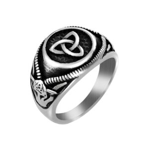 nightcruz triquetra trinity knot ring, irish celtic knot ring stainless steel, nordic jewelry for women