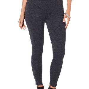 Roaman's Women's Plus Size Petite Ankle-Length Essential Stretch Legging - 1X, Heather Charcoal