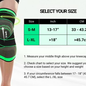 CARESOLE Circa Knee Sleeve - (x2) Large Compression Knee Sleeves for Men and Women | Knee Compression Brace for Tired and Achy Knees | Comfortable, Lightweight Knee Sleeves Running and Sports