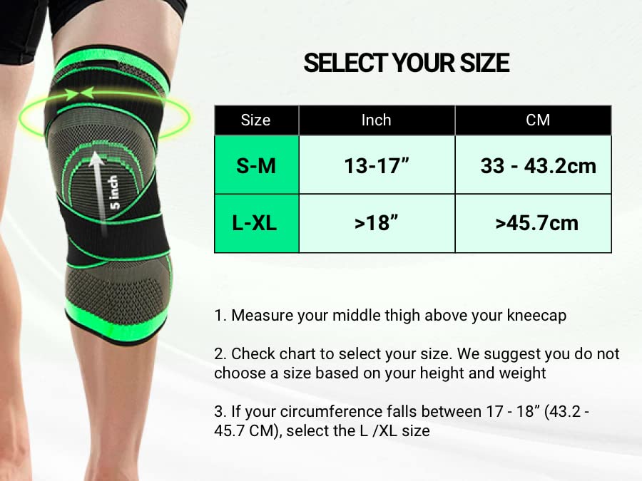 CARESOLE Circa Knee Sleeve - (x2) Large Compression Knee Sleeves for Men and Women | Knee Compression Brace for Tired and Achy Knees | Comfortable, Lightweight Knee Sleeves Running and Sports