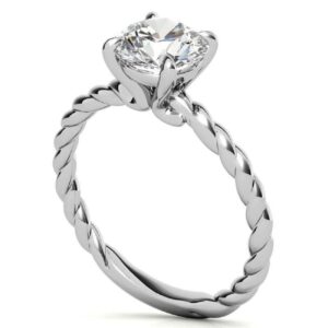 Kiara Gems 1.20 Carat Round Moissanite Engagement Ring Wedding Eternity Band Vintage Solitaire Halo Setting Silver Jewelry Anniversary Promise Vintage Ring Gift for Her (7)