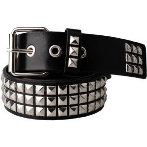 ruilaibo studded belt metal punk rock rivet belts for women/men grommet pyramid goth (m for 34-39'')