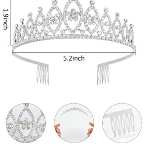 Wecoe Silver Crown for Women Birthday Girls Tiaras and Crowns Princess Queen Crown Wedding Hair Accessories for Brides 21st 16th 50th 40th 30th 60th Happy Birthday Decorations Gifts for Women