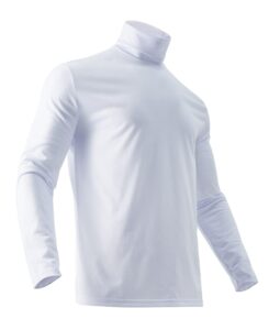 men slim long sleeve turtleneck t-shirt thermal underwear pullovers lightweight casual pure color tops white long sleeve medium