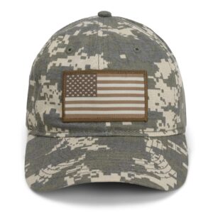 patriot series digital camo american flag hat 6-panel unstrutcuted american flag dad cap (digital camo)