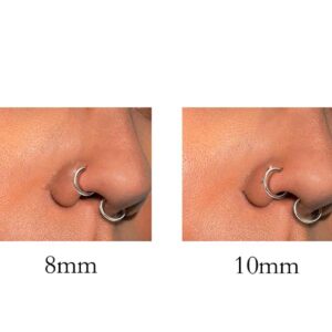 Nose Rings Hoop 316L Stainless Steel Hinged Earrings Rings Hoop 20G 18G 16G Septum Hypoallergenic Nose Ring set Helix Ring Daith Ring Body Piercing Jewelry 4PCS6mm 8mm 10mm 12mm Diameter Plated