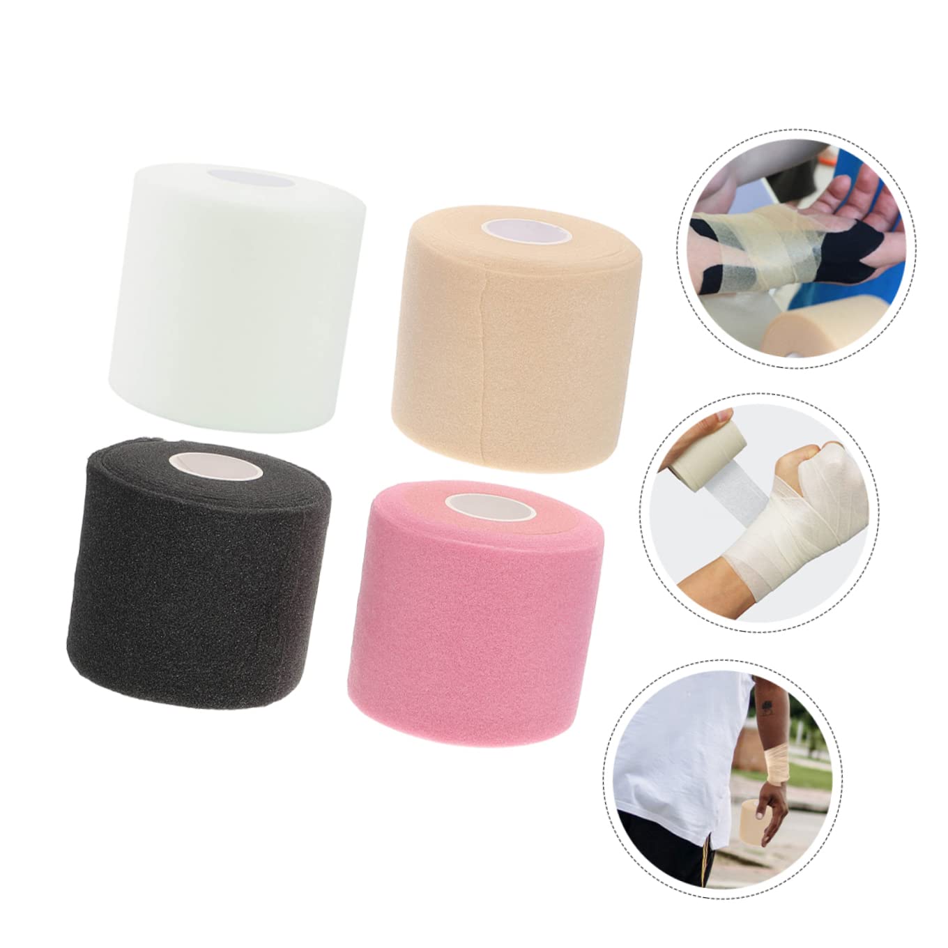 12 Rolls Skin Sponge Membrane Athletic Wrist Tape self Adhesive Medical Tape Ankle Tape Football Racket Damping Wraps Injury wrap Athletic wrap Combination Fitness Body