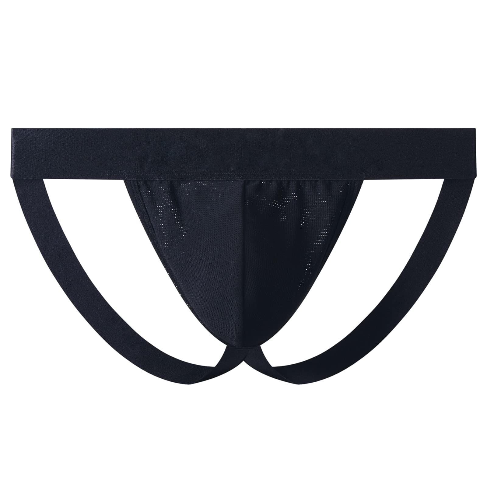 FreeNFond Men's Jock Strap, Wide Band Male Underwear Jockstrap Athletic Supporter for Gym Vasectomy Rugby Marathon Training (as1, alpha, l, regular, regular, Black)