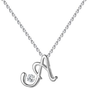 initial sterling silver necklace hypoallergenic silver jewelry set/best fashion gift for women