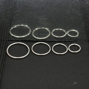 Nose Rings Hoop 316L Stainless Steel Hinged Earrings Rings Hoop 20G 18G 16G Septum Hypoallergenic Nose Ring set Helix Ring Daith Ring Body Piercing Jewelry 4PCS6mm 8mm 10mm 12mm Diameter Plated