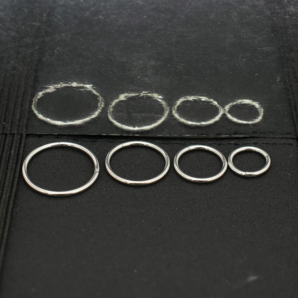 Nose Rings Hoop 316L Stainless Steel Hinged Earrings Rings Hoop 20G 18G 16G Septum Hypoallergenic Nose Ring set Helix Ring Daith Ring Body Piercing Jewelry 4PCS6mm 8mm 10mm 12mm Diameter Plated