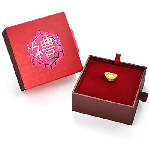 Chow Sang Sang 999.9 24K Solid Gold Price-by-Weight 3.74g Gold Yuanbao Gold Ingot Gold Ornament for Women and Men 93962O