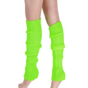 Leg Warmers for Women Thigh High Ribbed Knit Crochet Boot Cuffs Topper Socks Winter Bohemian Boot Socks Extra Long Thigh High Leg Warmer for Party Dance Sports Light Green