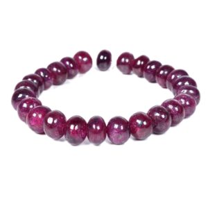 gemsindia red ruby round beads elastic adjustable stretch bracelet for christmas