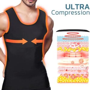 HAIION CGTFY Gynecomastia Compress Tank Top, Compression Tank Top Men, Men Slimming Body Shaper Vest (L/XL) Multicolor