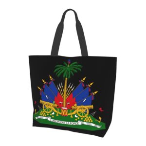 Haiti Haitian Flag Tote Bag Large Women Casual Shoulder Bag Handbag Cute Sling Bag For Women Men