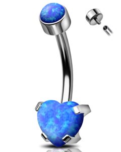 jewseen g23 titanium belly button rings 14g belly rings belly piercing jewelry heart navel rings navel piercing jewelry belly barbell body piercing jewelry for women men