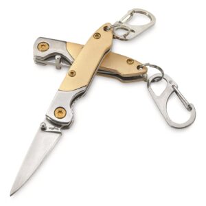 brighten blades not so heavy metal keychain knife, gold digger