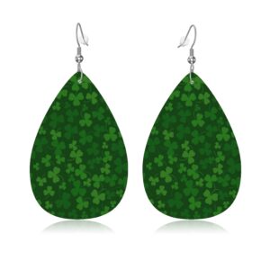 st patrick's day drop dangle earrings lightweight teardrop earrings faux leather drop dangle jewelry for women teen girls fashionable holiday gift