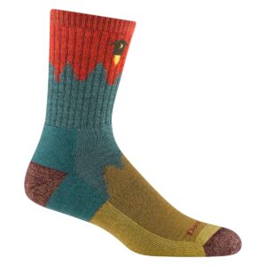 darn tough men's number 2 micro crew midweight with cushion sock (style 1974) - teal, large