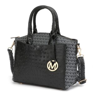 mkf collection tote bag for women, vegan leather pocketbook top-handle crossover purse handbag