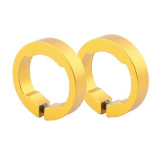 2 pcs aluminum alloy bike grips lock rings, colorful bike grips fixing rings durable handlebar end lock rings cycling accessories(8mm,gold)