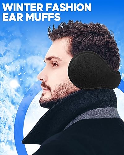 Venswell Winter Ear Muffs/Earmuffs for Men Women Fleece Ear Warmers for Cold Weather Running-Behind the Head Ear Cover Adjustable