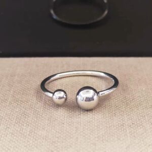 Minimalist Double Ball Bead Ring for Women Statement Expandable Open Rings Comfort Fit Fashion Lucky Christmas Birthday Jewelry