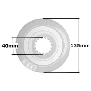 cyclingcolors 2 x Rear Wheel Flanges for Bike 40 mm 135 mm Projection Grease Chain Derailleur Cassette Cycle City Mountain Bike Road Transparent